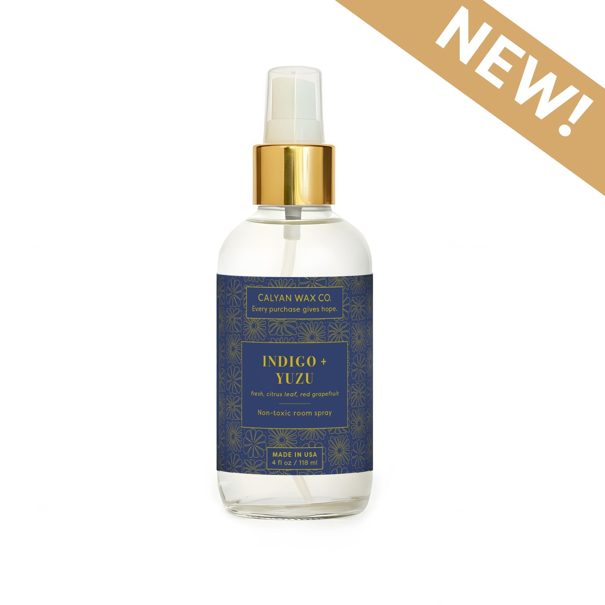 4 Oz. Non-Toxic Room Spray | Indigo + Yuzu | Made in the USA